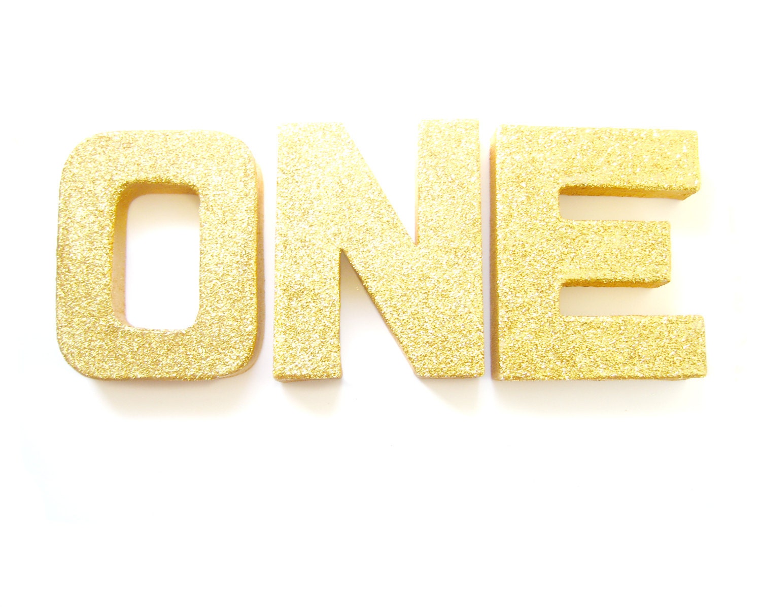 Gold Glitter ONE Letters Glitter Letters Custom Ornament