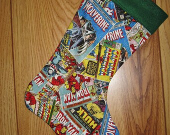 Vintage Marvel Comics Christmas Stocking - Hulk Stocking Iron Man Stocking