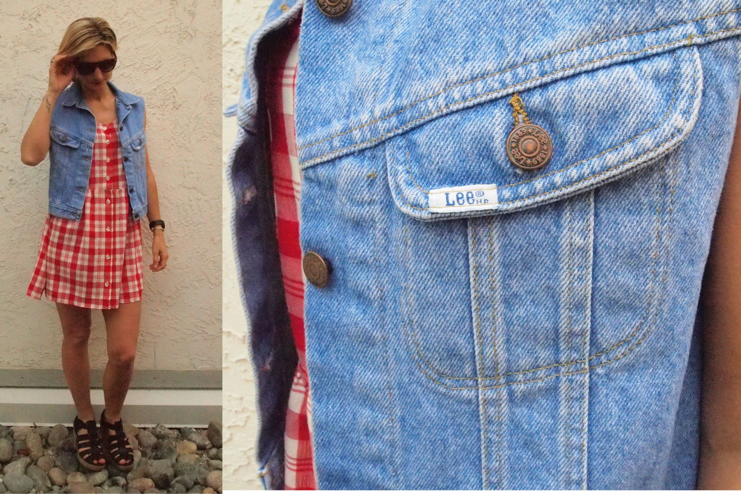 Lee Denim Vest Sleeveless Jacket in Blue Denim