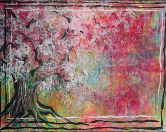 Oak tree painting | Etsy