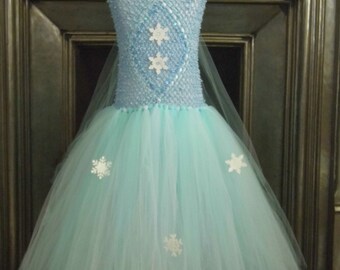 Handmade, Frozen inspired 'Elsa' tutu dress (long)