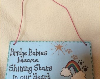 Rainbow Bridge Shabby Chic Sign, dog, cat, pet