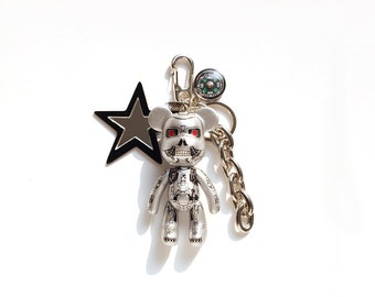 Terminator Toy Keychain Charm, Terminator 2 Skull Keychain, Teddy Bear ...