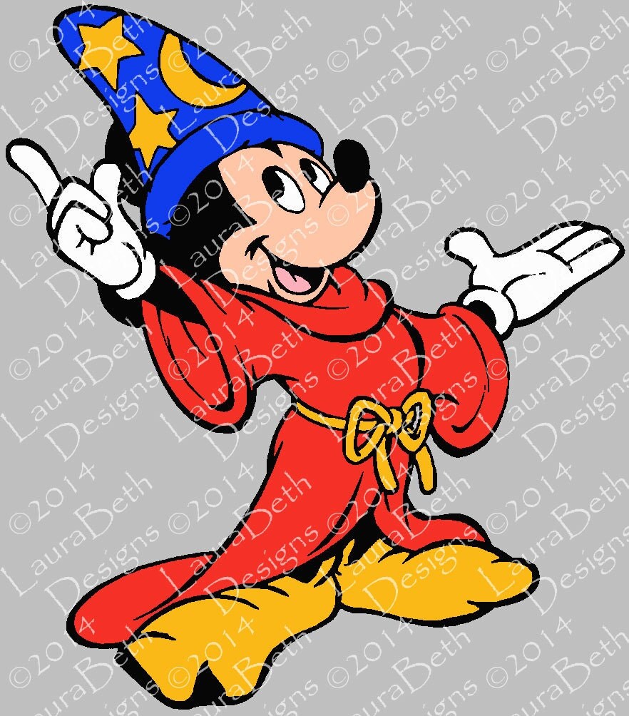 Mickey Mouse Wizard Sorcerer Digital Design Embroidery