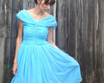 Cerulean blue dress | Etsy