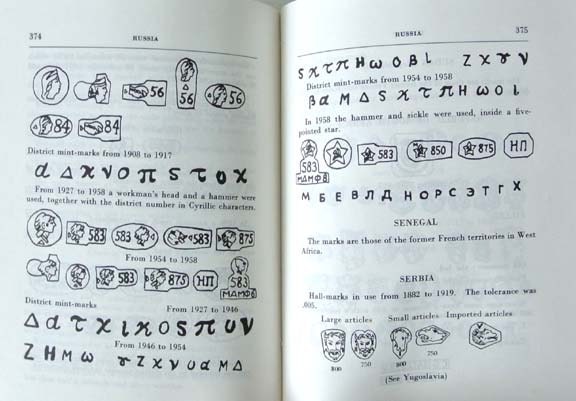 International Hallmarks on Silver Collected by Tardy SALE