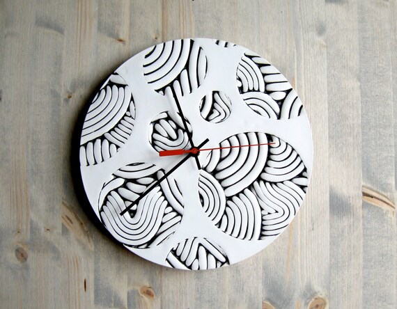 Items similar to Abstract Wall Clock, modern minimalist industrial ...
