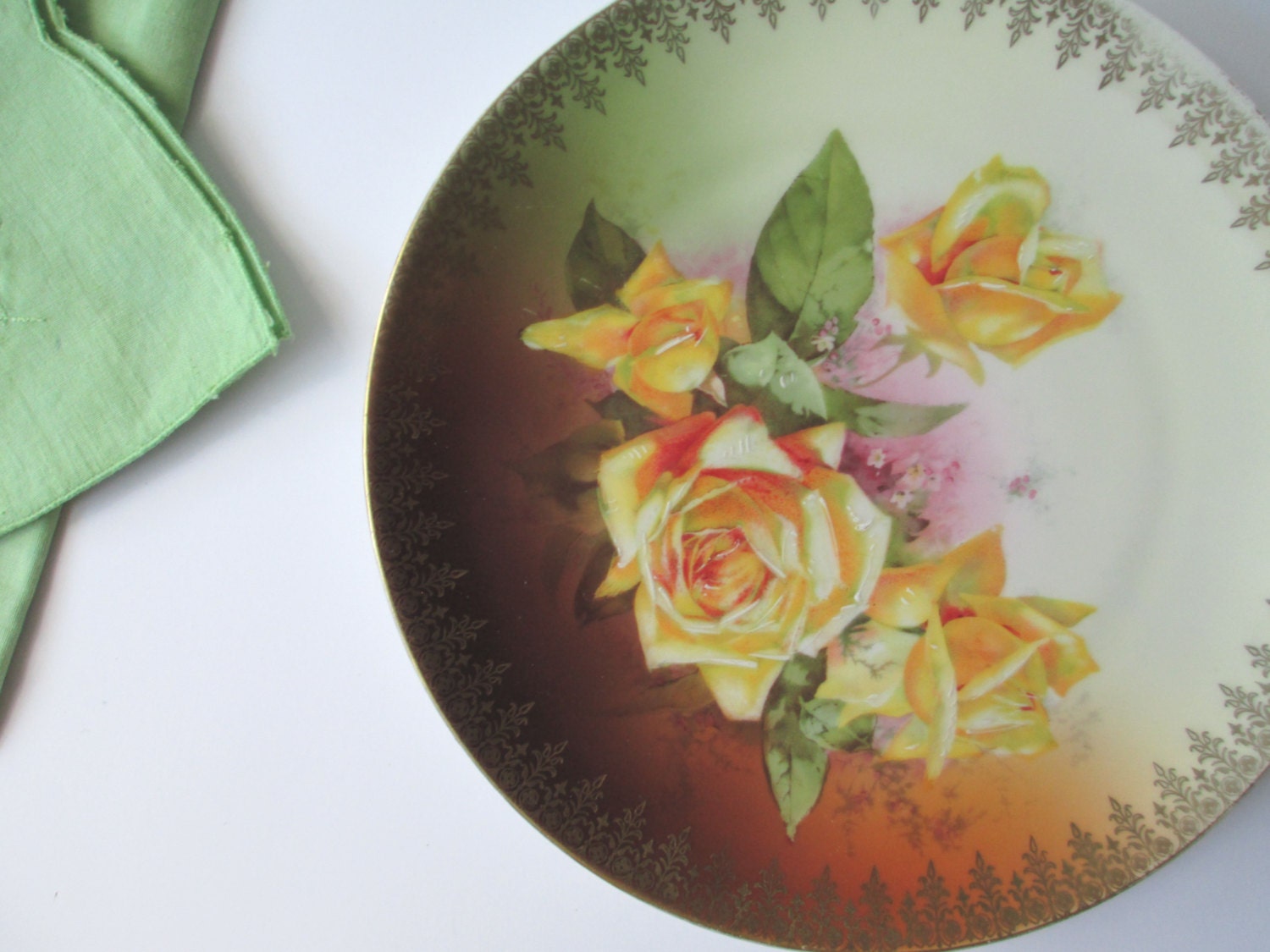 Lovely Vintage Yellow Rose Decorative Plate – Haute Juice