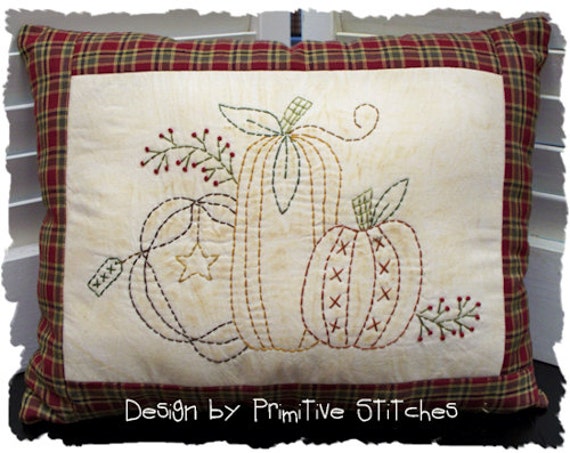 Fall Gathering-Primitive Stitchery E-PATTERN by Primitive