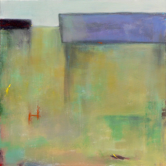 Items similar to Abstract Landscape Barn Painting Large Contemporary ...