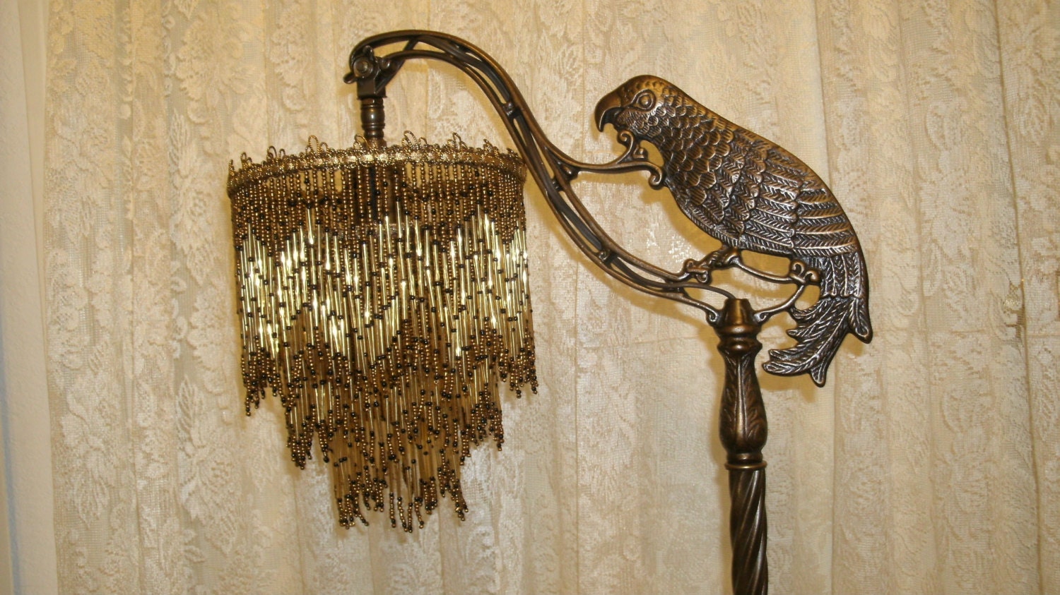 Gold & Bronze Glass All Beaded Lamp Shade ONLY