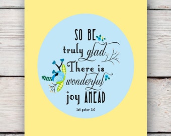 1st Peter 1:6 Christian Art Bible Scripture Wall Art Print - So Be ...