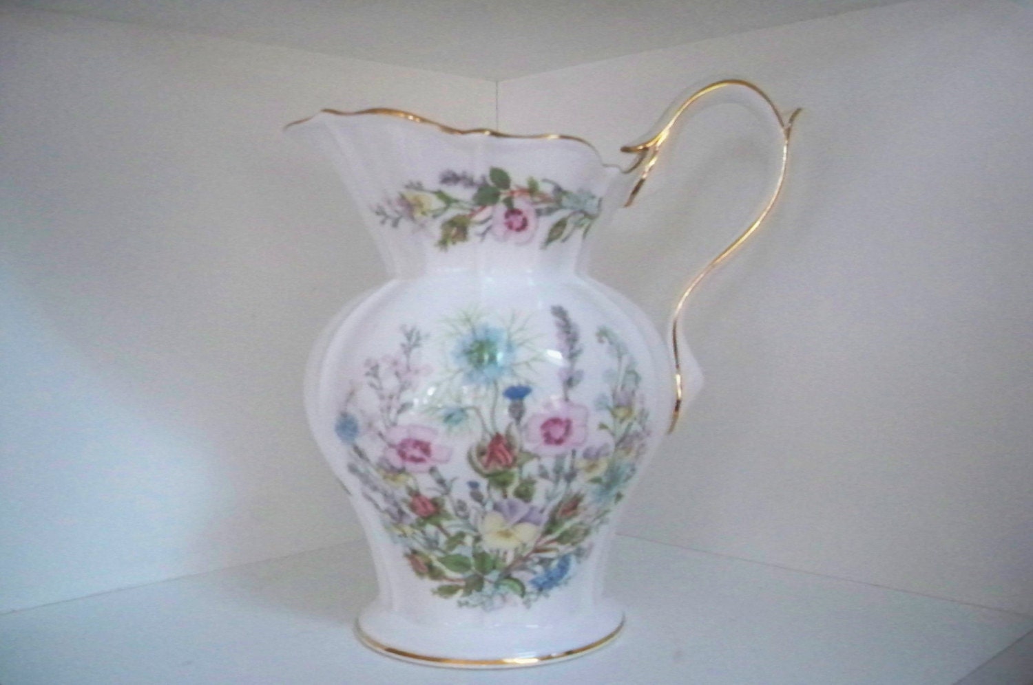 Vintage Serving Bone China Pitcher Aynsley Made in England Wild Tudor ...