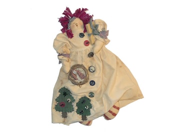 Christmas rag doll | Etsy