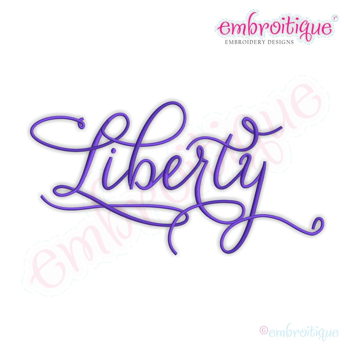 Liberty Script Instant Download Digital Machine Embroidery