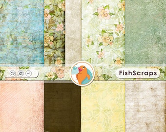 Patterned Papers Fanciful Notions Digital by FishScraps on Etsy