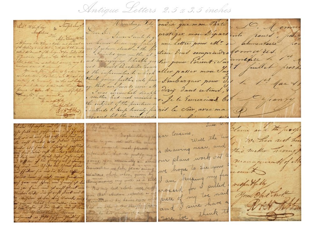ANTIQUE 1800's HANDWRITTEN LETTERS aceo atc trade cards
