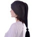 Black Stocking Cap Long Pointed Hat with Tassel Warm Winter