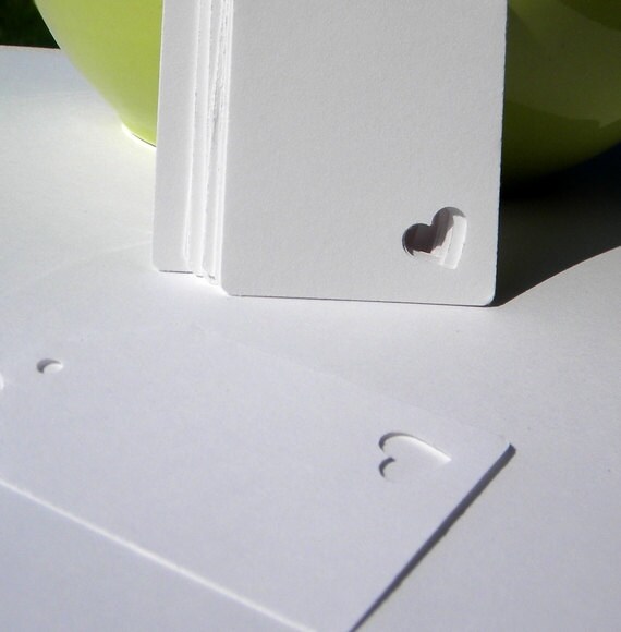 50 Paper Tags in white card stock ready to decorate gift