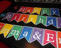 Unique rainbow birthday banner related items | Etsy