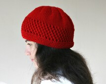Popular items for red knit hat on Etsy
