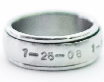Personalized Firefighter Spinner Ring