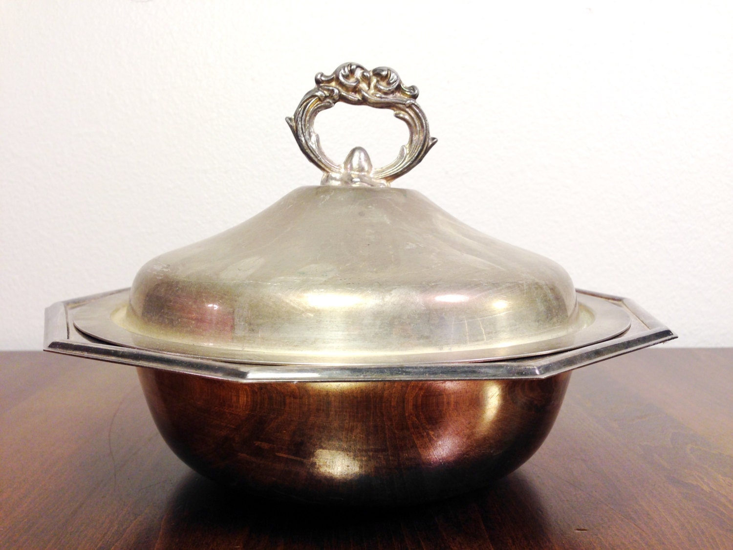 Silver Chaffing DISH Ornate Lid with Floral Accents – Haute Juice