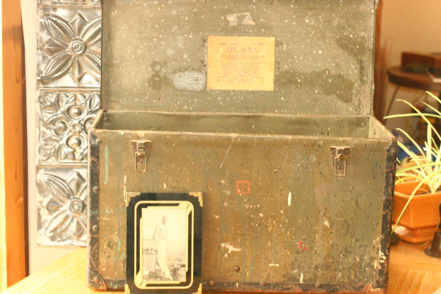 U.S. Army Corp metal box, WWII army signal corp box, vintage metal box ...