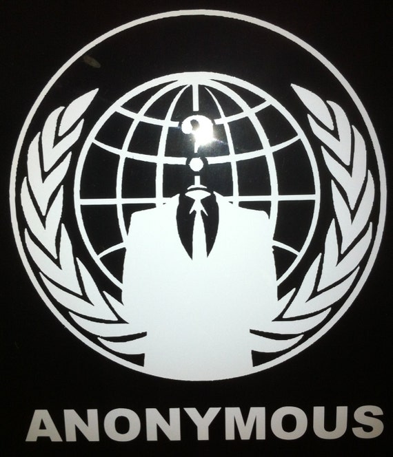 Anonymous sticker vinyl anon decal globe Antifa by Anonapparel