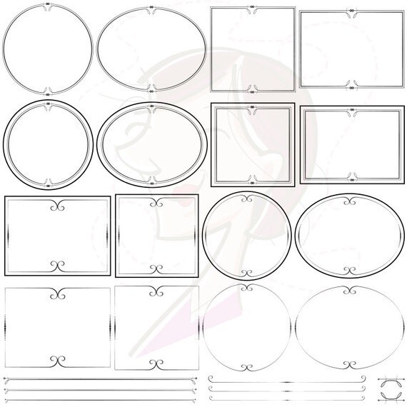 Digital Label Tag Frames Clip Art Basic Frame Clipart Text Dividers ...