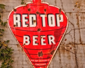 Red Top Beer Sign - Advertisement - Nostalgia - Vintage Photography