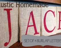 Popular items for burlap letters on Etsy