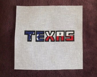 Texas With Texas Flag Cross Stitch Needlepoint Pattern