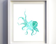 Popular items for geometric octopus on Etsy