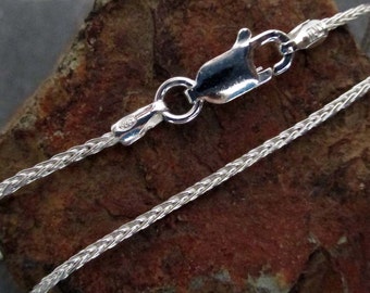 Solid Sterling Silver Necklace - 18" Wheat Chain 1mm - Silver Chain ...