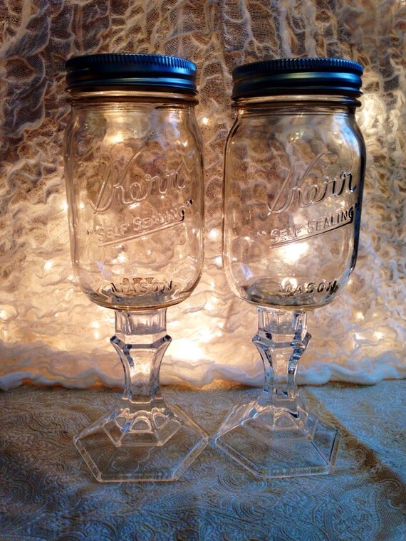 Items Similar To Mason Jar Wine Glass Case Of 12 On Etsy