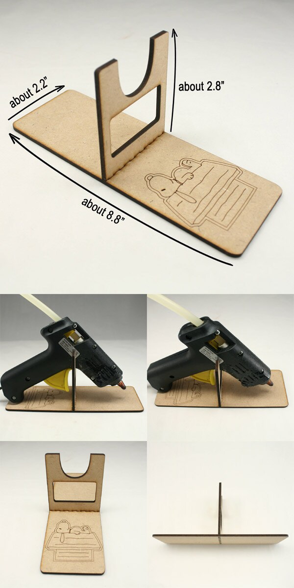 1 Piece Hot Glue Gun Holder Glue Gun Stand Wooden Glue Gun
