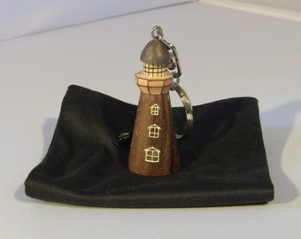 Brown Wooden Lighthouse Keychain 3" Light House Nautical Wood Key ...