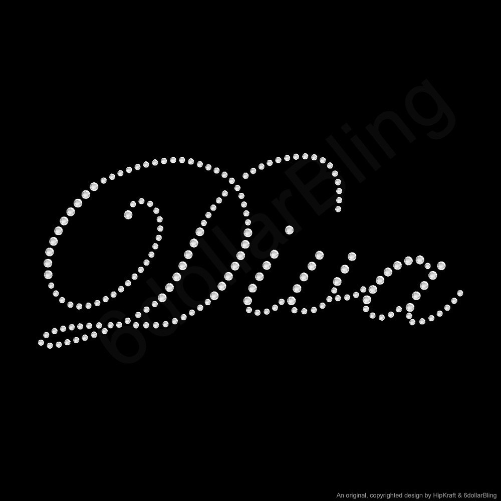 Rhinestone Iron On Transfer Diva Crystal Bling