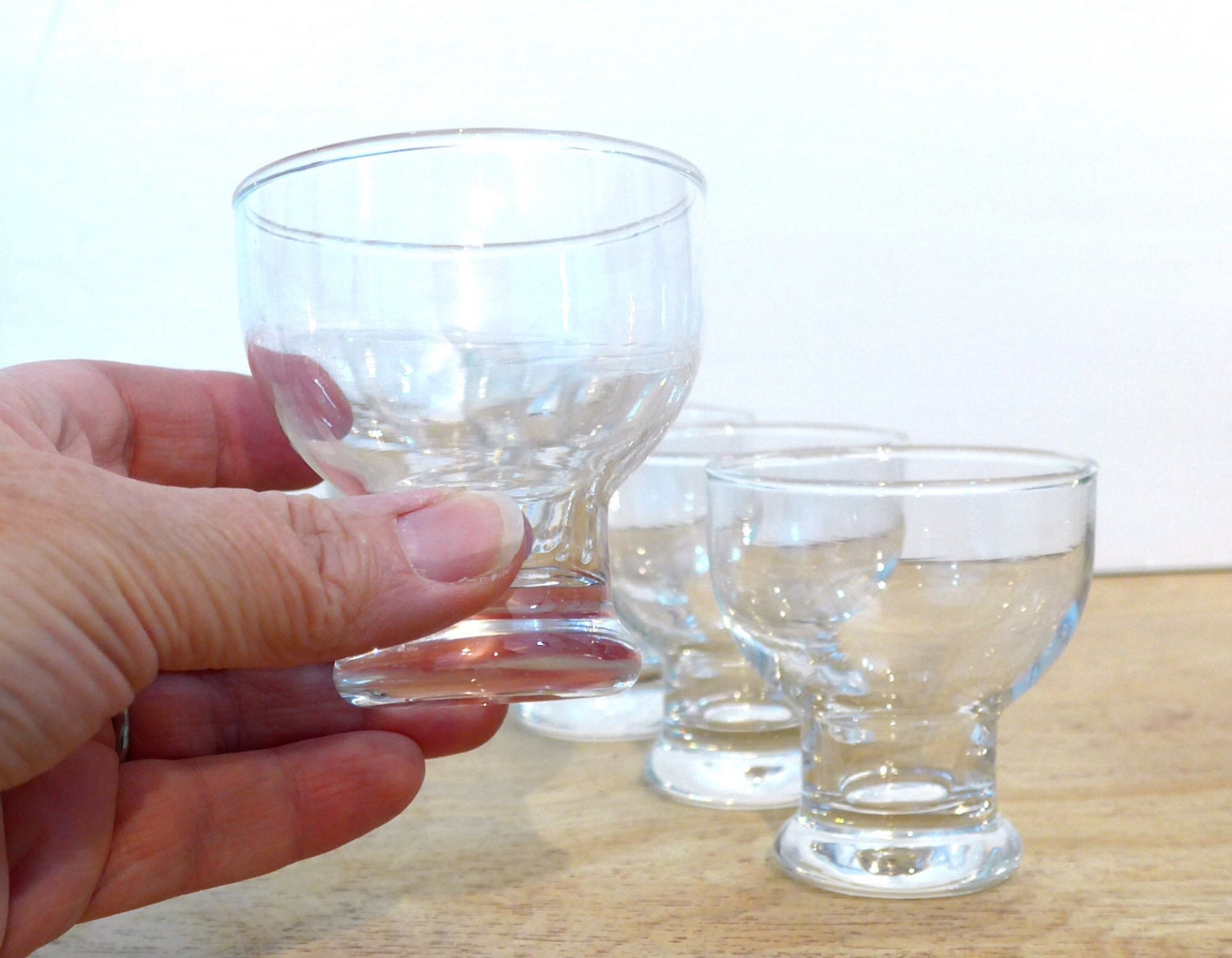 Set of 7 Vintage Rocks Glasses with Pedestal Shape – 7 Retro Rocks ...
