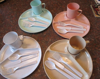Vintage Complete set Including Forks Knives Spoons Melmac Dishes For ...