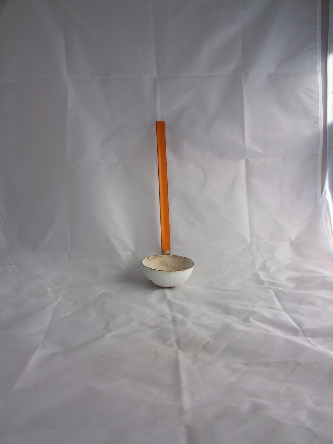 1930s Enamel Ladle – French Vintage Orange and White Serving Ladle ...