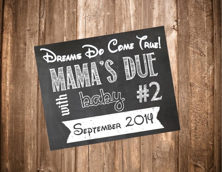Printable Chalkboard Pregnancy Sign-Printable by StephAnnDesigns