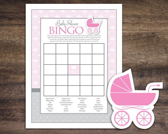 Items similar to Instant Download Pram Baby Shower Bingo Cards ...