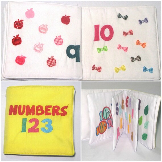 Numbers Cloth Book . Children Quiet Activity Book. Number Soft
