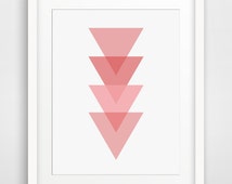 Popular items for pink triangle art on Etsy