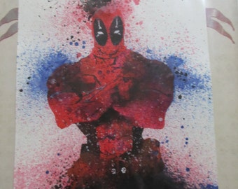 Deadpool, Acrylic Painting 9x12in