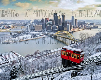 Four seasons of the Duquesne Incline in Pittsburgh Various