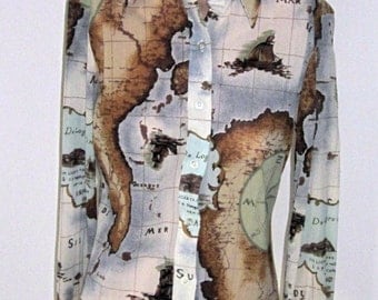 Map blouse | Etsy