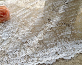 Vintage Lace Fabric Beige Cotton Guipure Fabric by lacelindsay